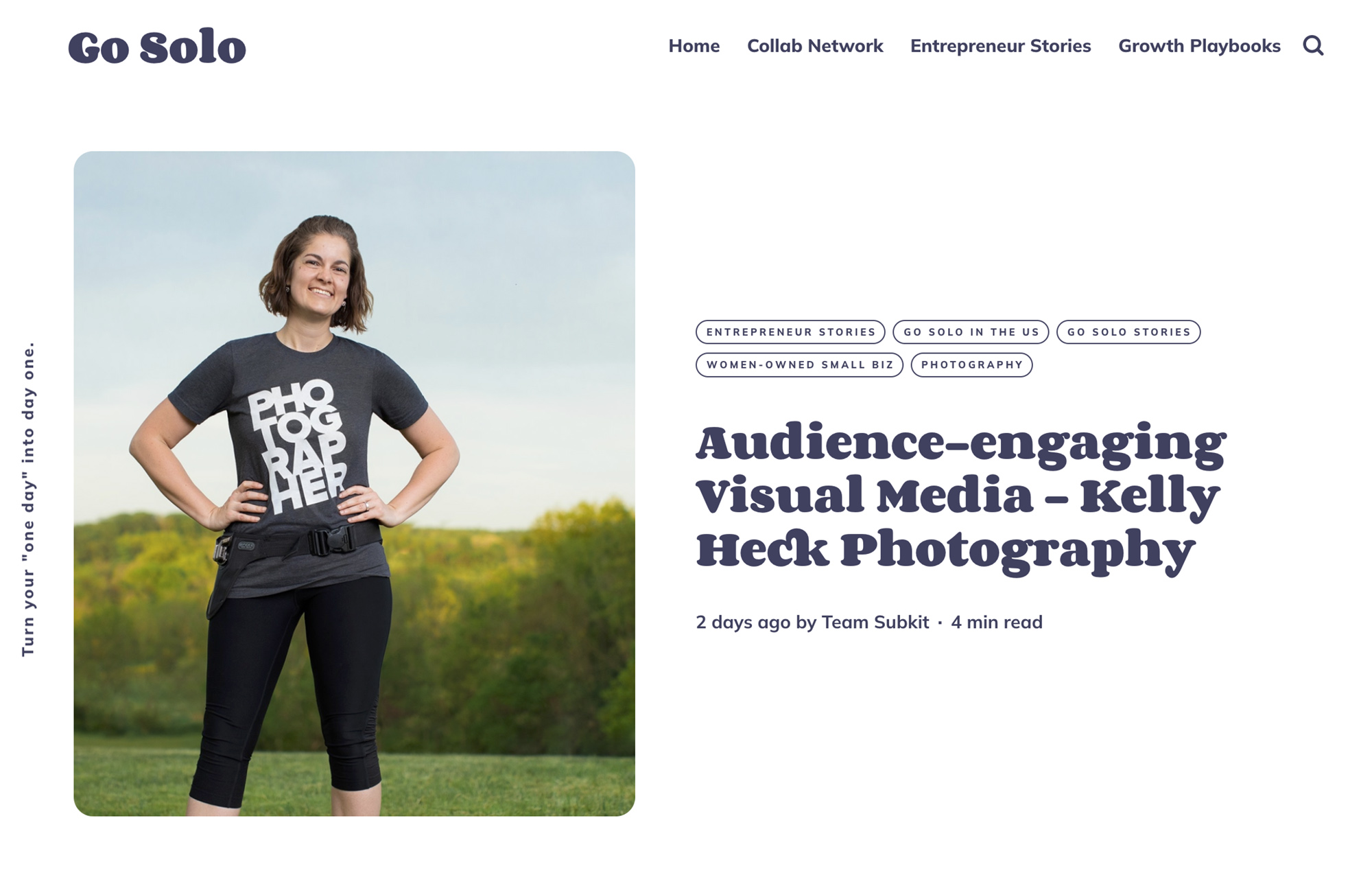 Kelly Heck is Featured on GoSolo - Kelly Heck Photography